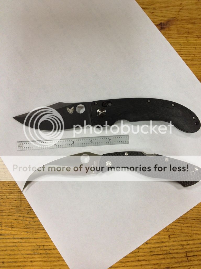Benchmade 741BK & Spyderco Civilian carbon fiber plain edge ...